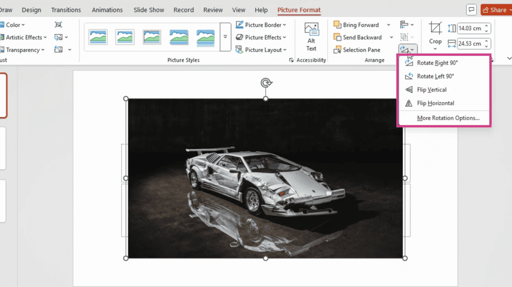 How to flip images in PowerPoint