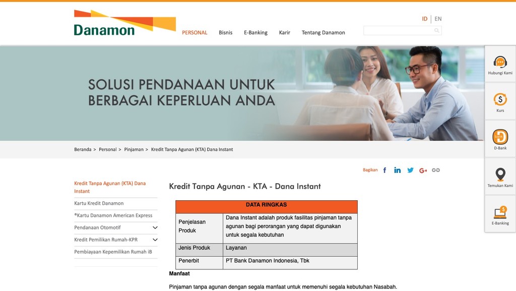 KTA Danamon Dana Instant | MoneyDuck Indonesia