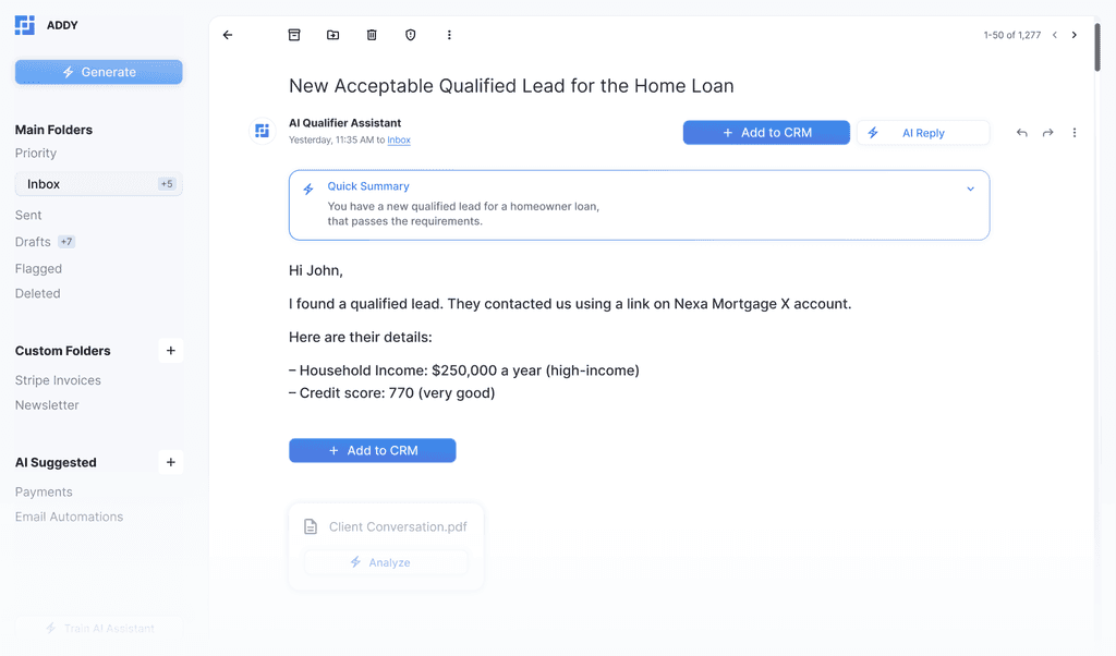 Addy AI - The Most Powerful AI for Lenders