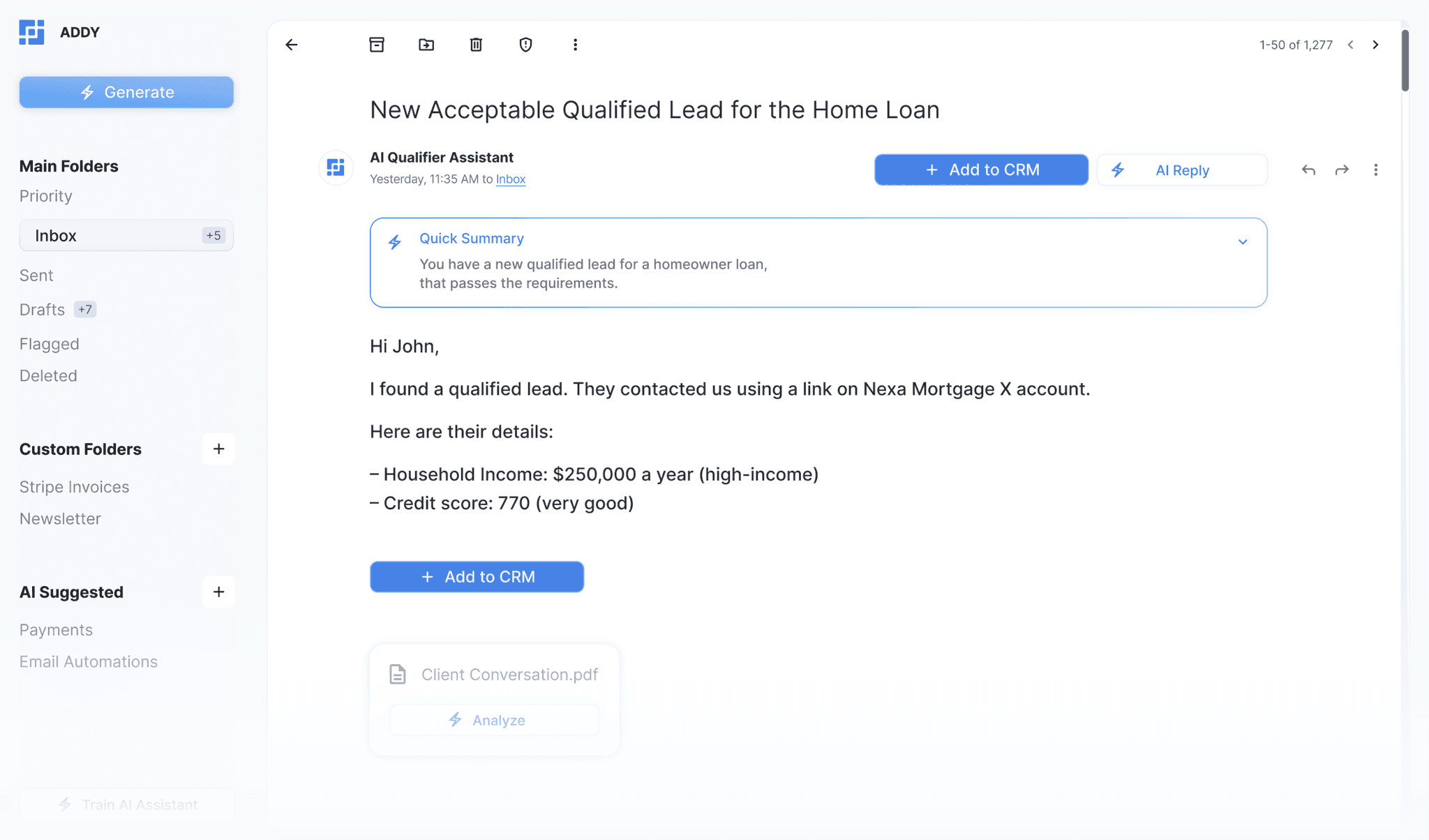 Addy AI - The Most Powerful AI for Lenders