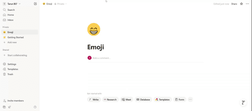 How to Add Emojis in Notion - 1 minute video guide