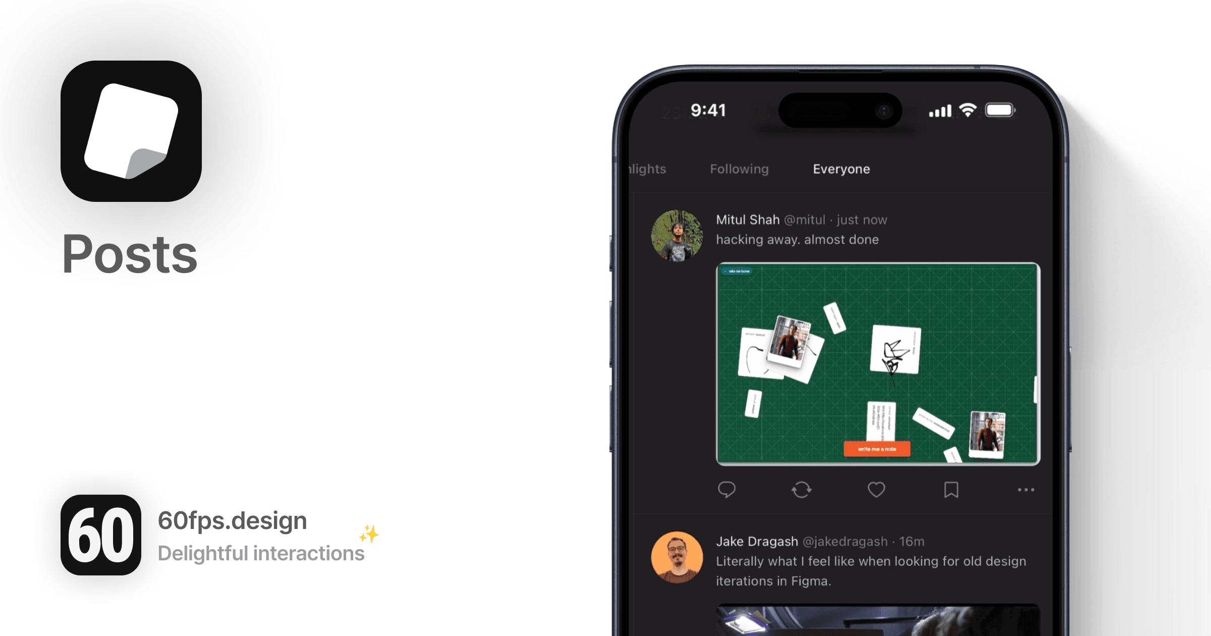 Posts iOS App UI/UX animation