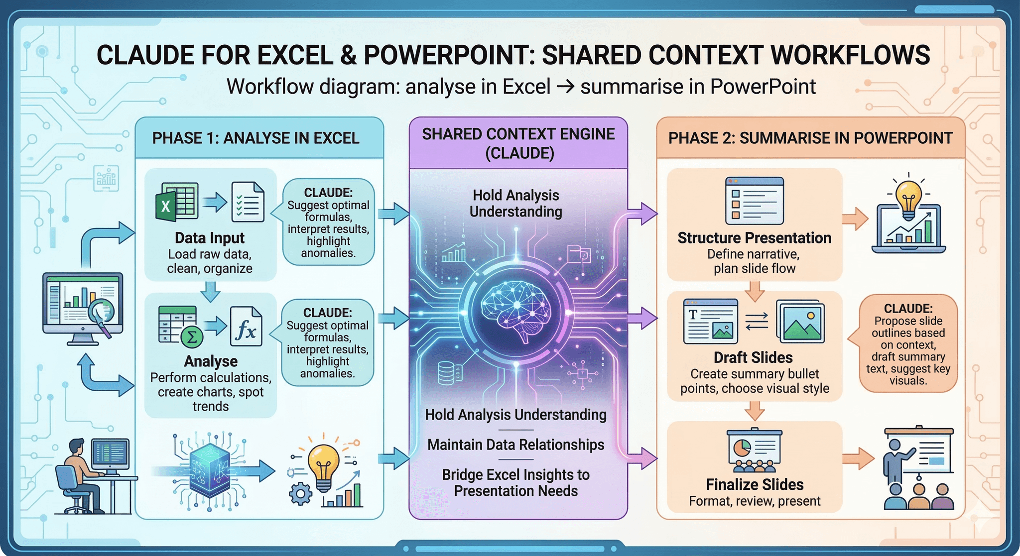 Claude for Excel & PowerPoint: Shared Context Workflows