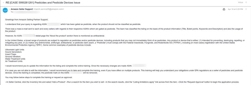Your Product Is Not A Pesticide & It Got Blocked?