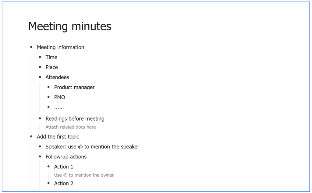 Master the art of writing Meeting Minutes with templates | Lark