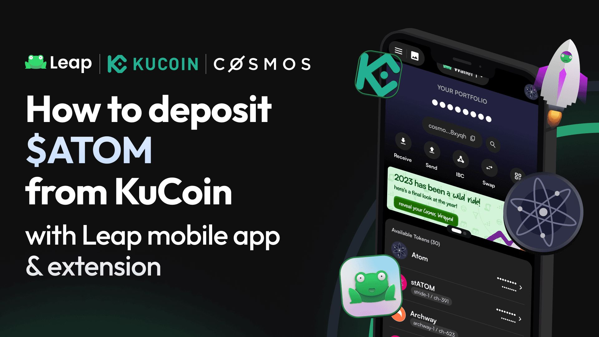 How to deposit $ATOM from KuCoin to Leap Wallet