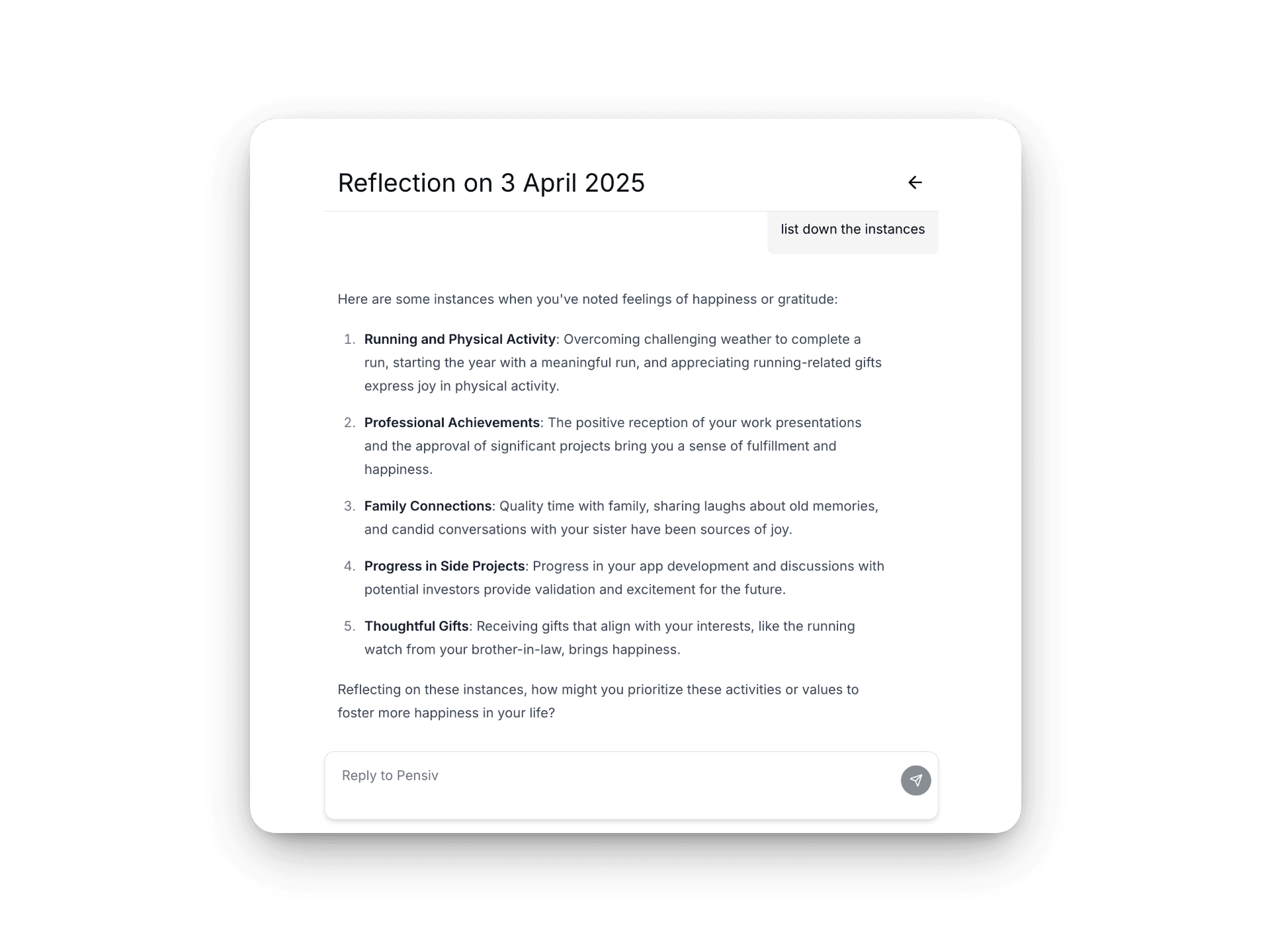 Pensiv | AI-Supported Journal That Learns and Grows With You