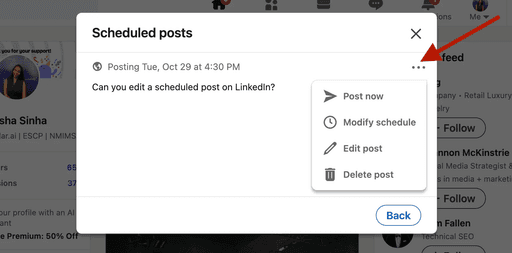 How to edit a scheduled post on LinkedIn: 4 easy steps to edit