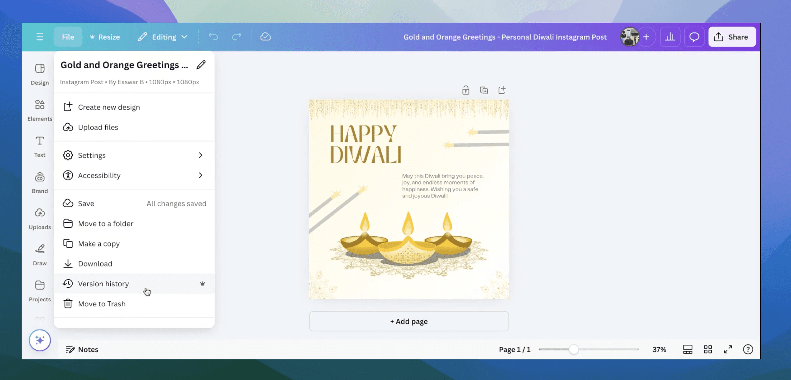 How to see edits on Canva - 1 minute video guide