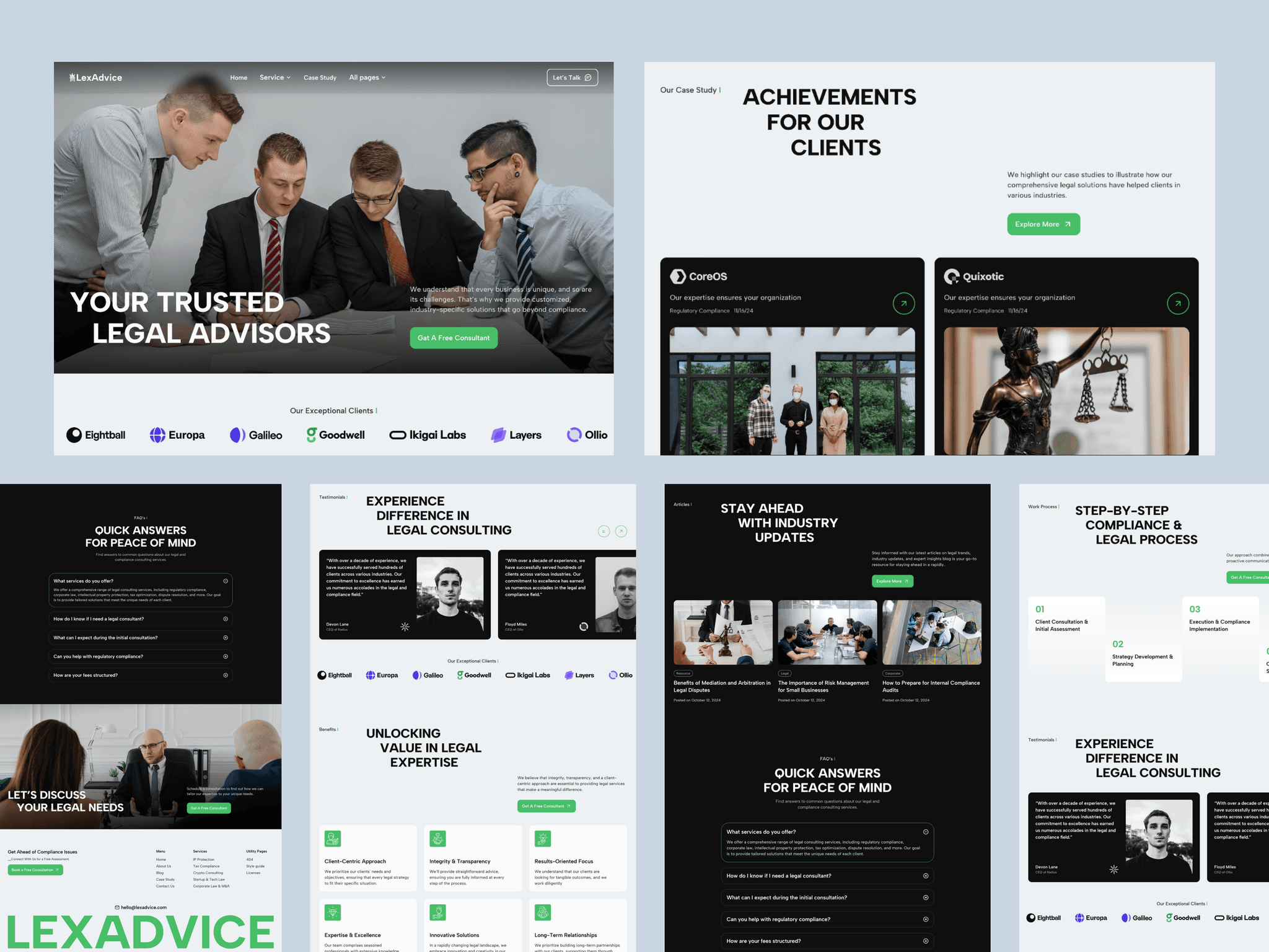 LexAdvise for Legal & Compliance Consulting - Grabui - Figma, Webflow ...