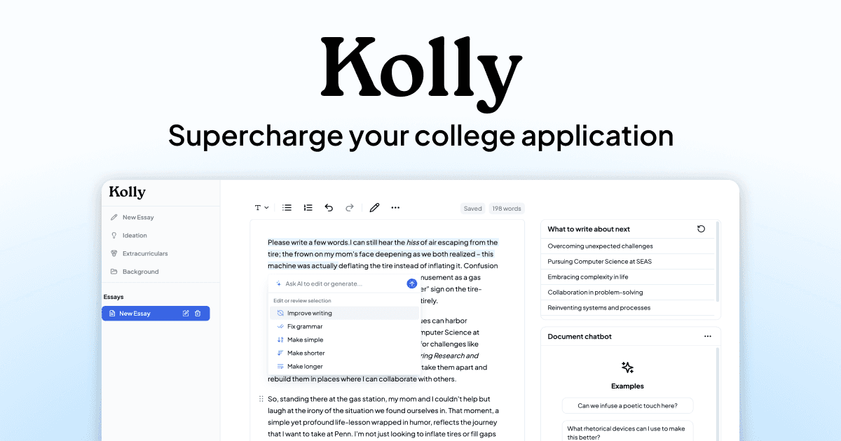 Kolly - Ivy League essays in 5 minutes