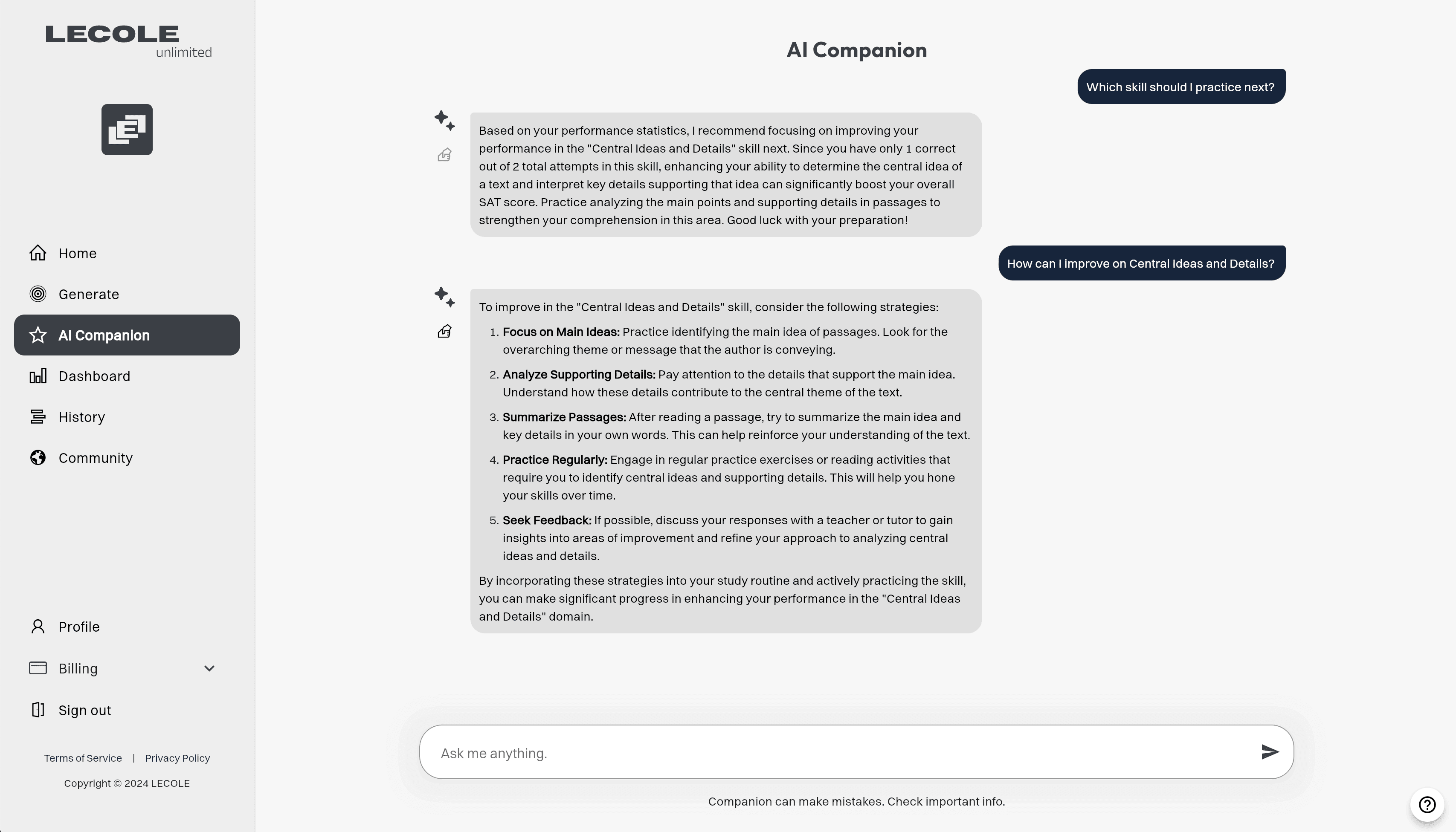 LECOLE — Learn Digital SAT with AI