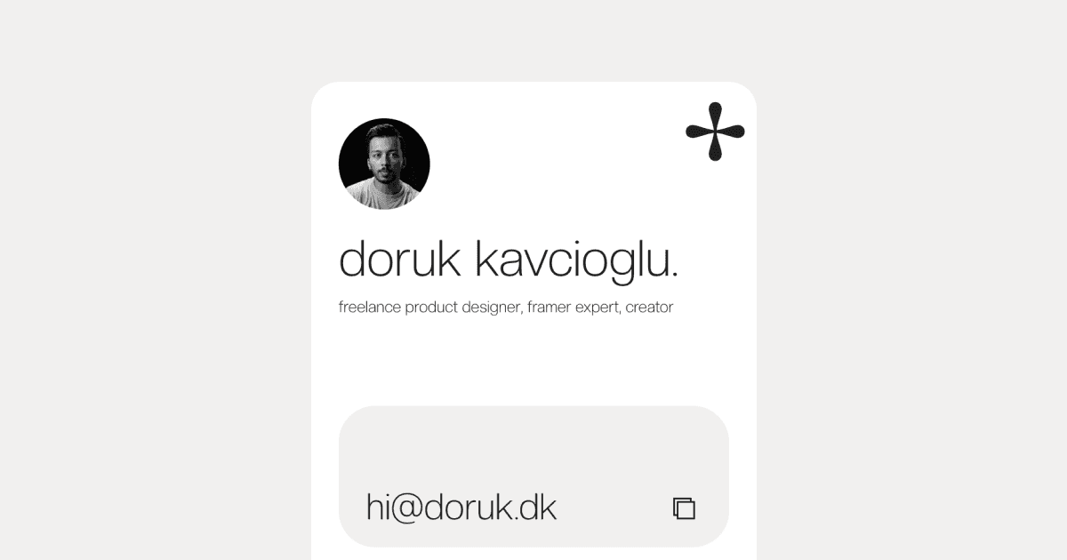 Thank you for signing up 💙 - Doruk Kavcioglu | Product Designer, Framer ...