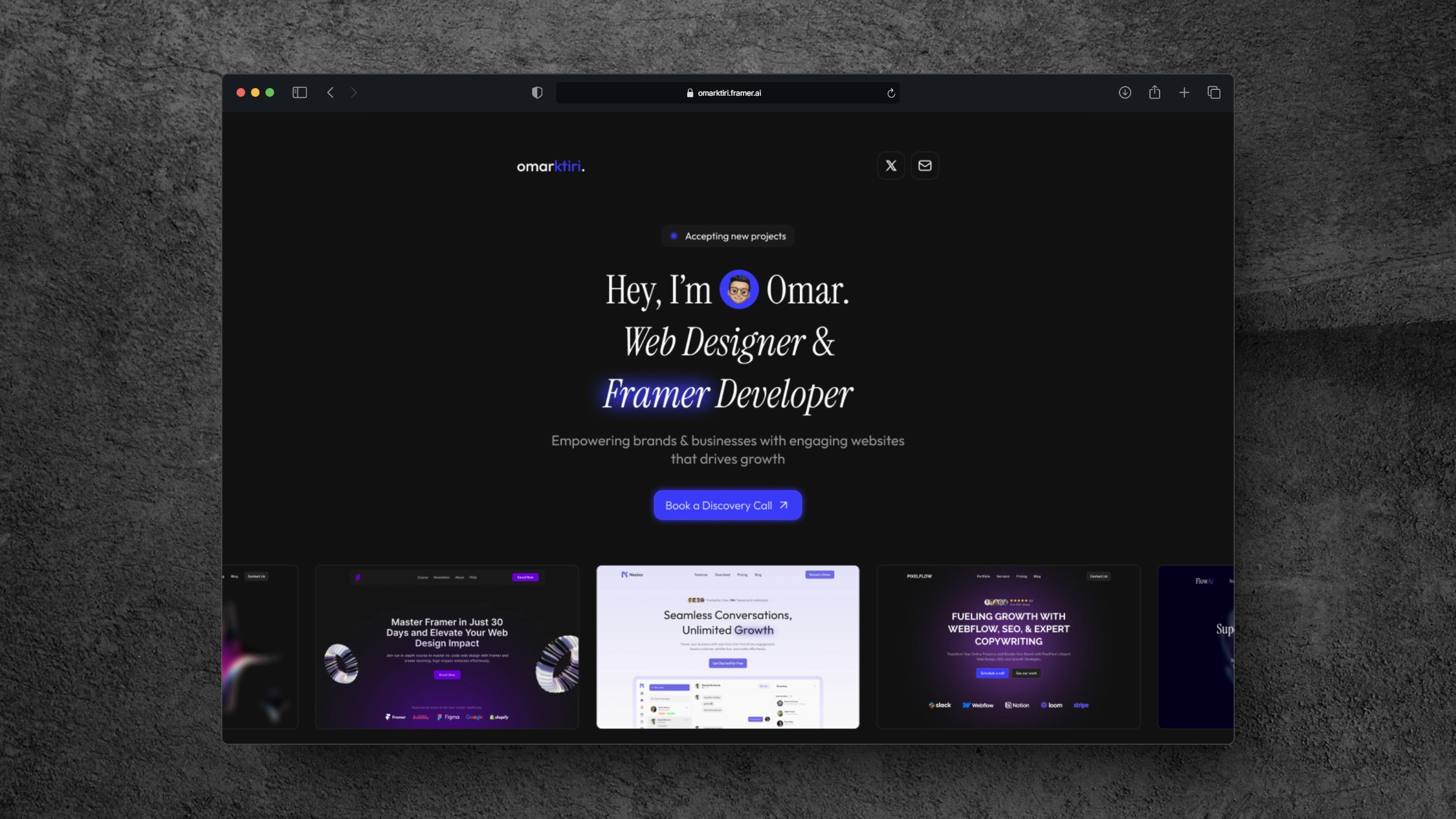 Omar Ktiri - Freelance Web Designer and Framer Developer