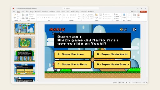 Super Mario World Quiz Template - D Story