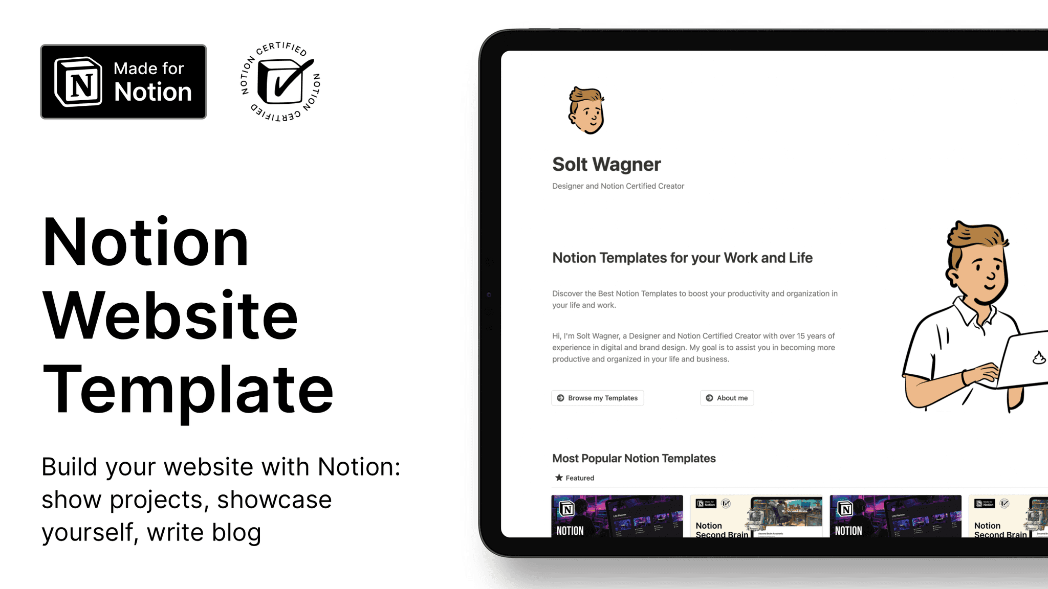 Notion Website Template for Free by Solt Wagner