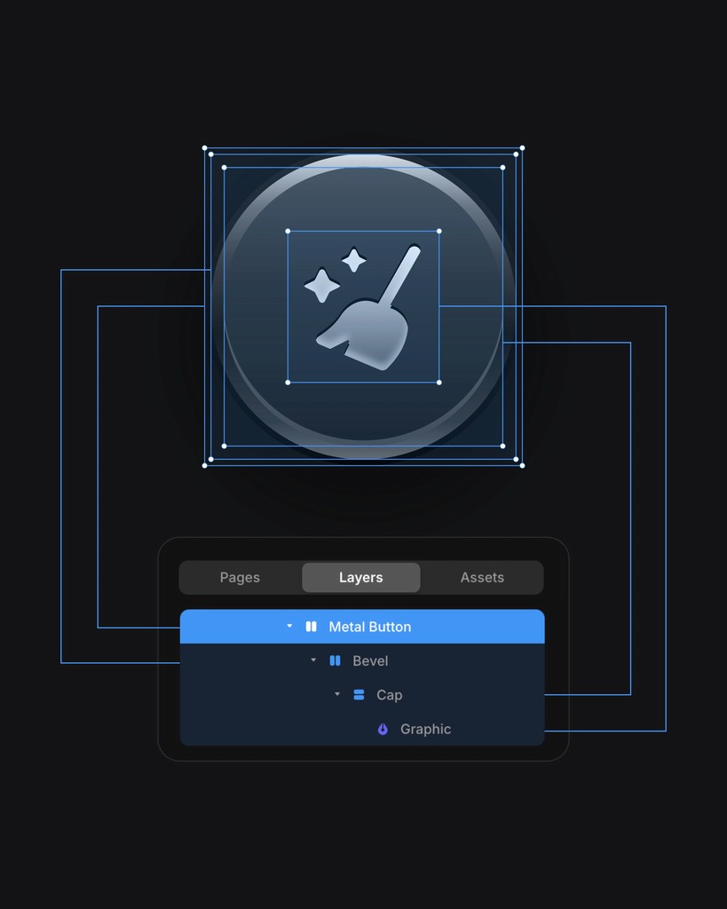 Metallic UI Component in Framer — Framer Resource