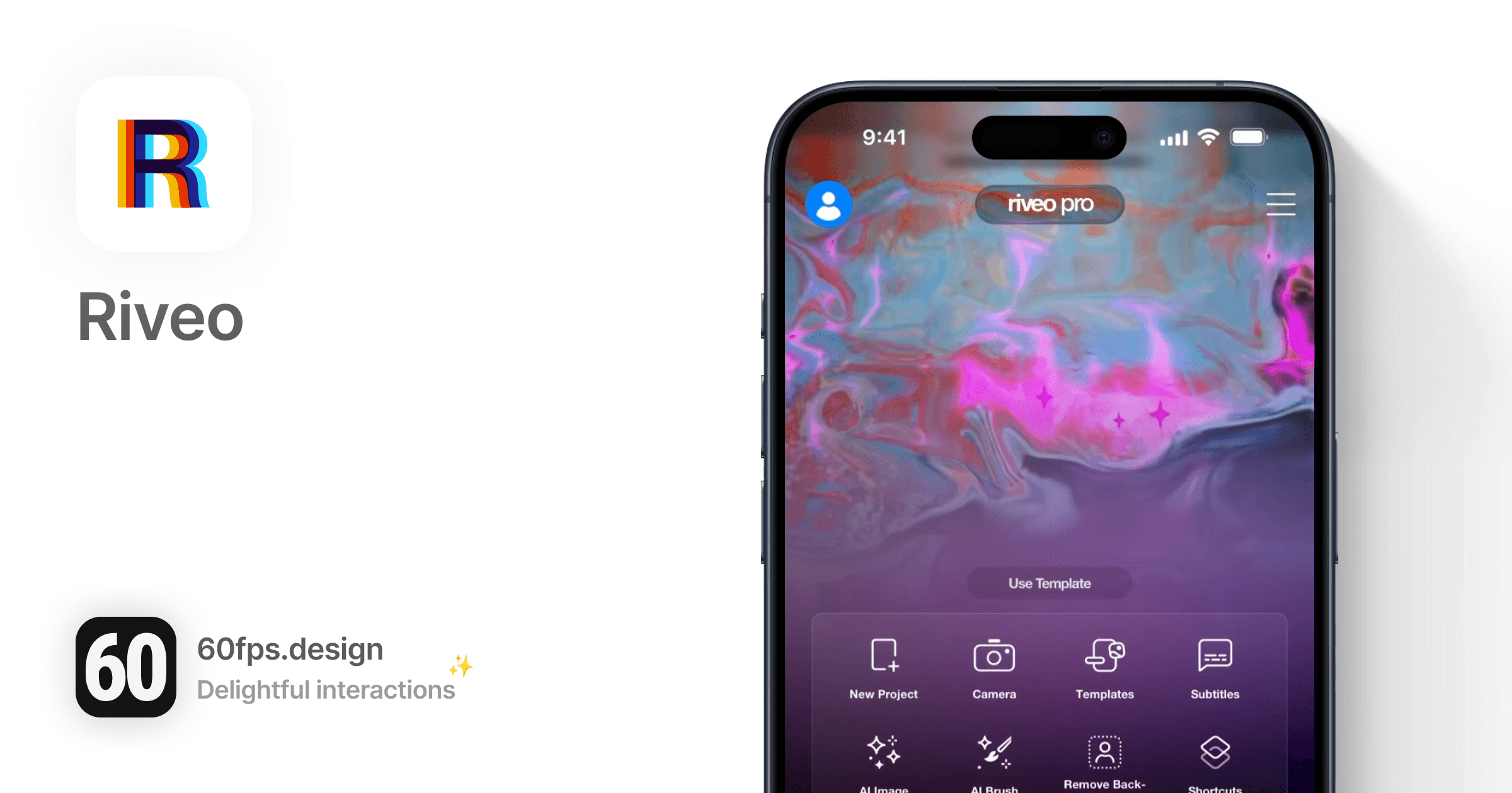Riveo iOS App UI/UX animation