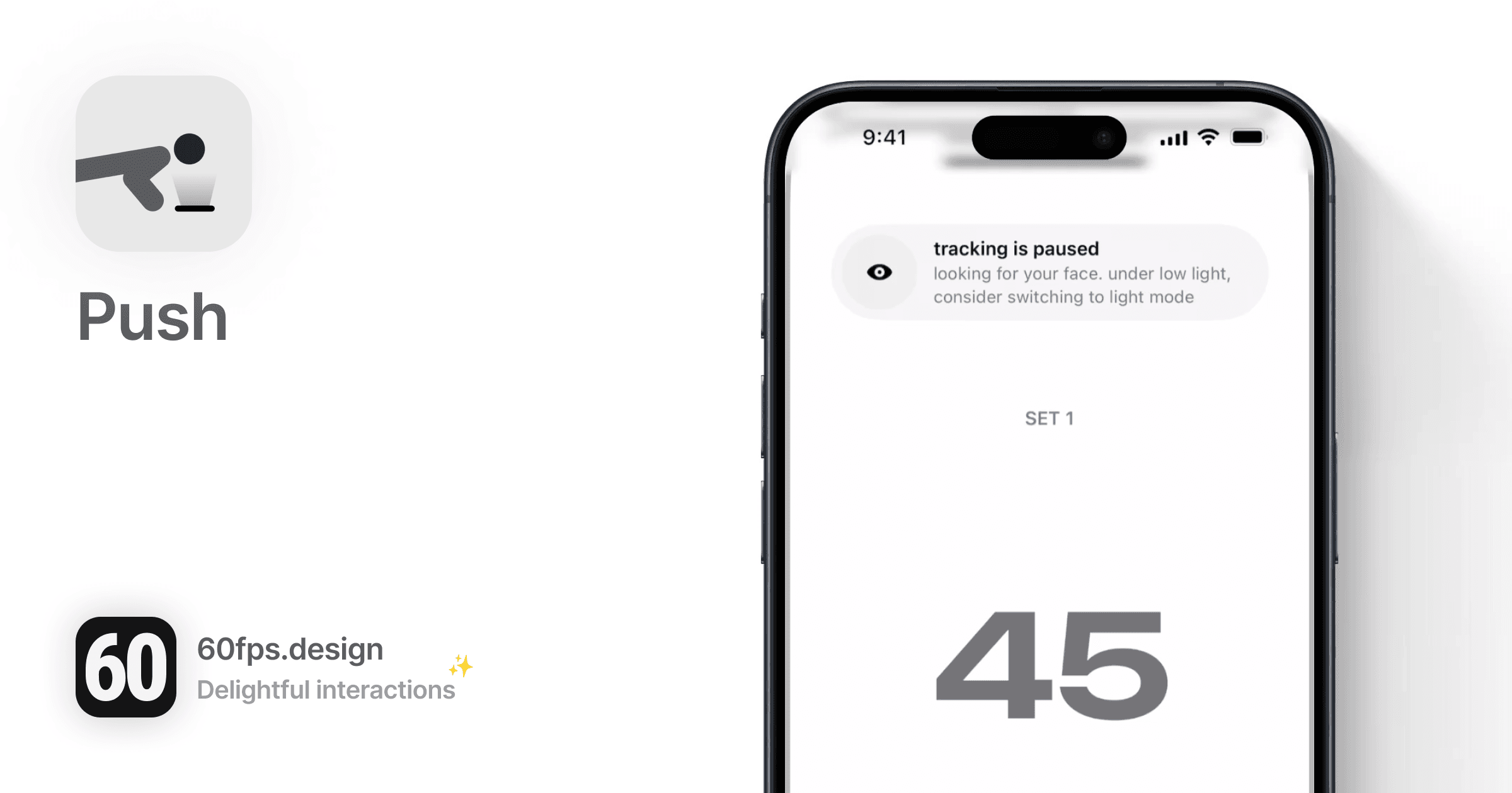 Push iOS App UI/UX animation