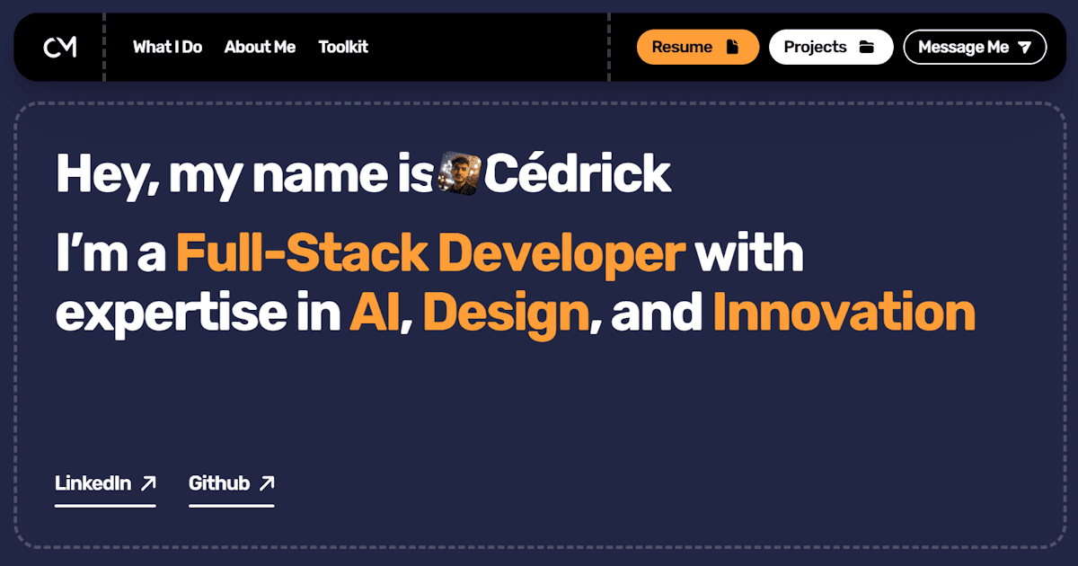 Cédrick | AI & Full-Stack Developer Portfolio