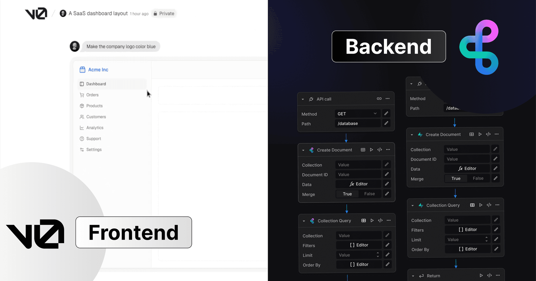 Generative Fullstack: Frontend UI with Vercel v0 and Backend with BuildShip