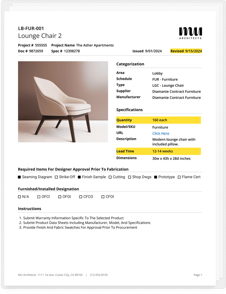 Better FF&E Specification Software