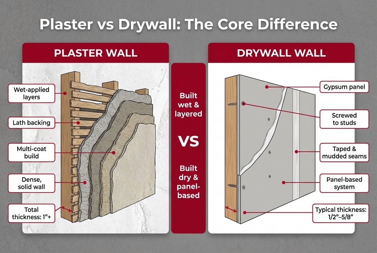 Plaster vs Drywall: Key Differences, Costs & What to Choose