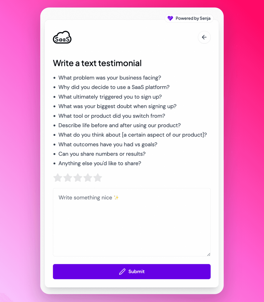 Testimonial collection forms: templates, examples and questions to ask ...