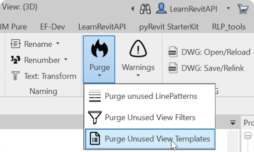 How To Purge View Templates with pyRevit