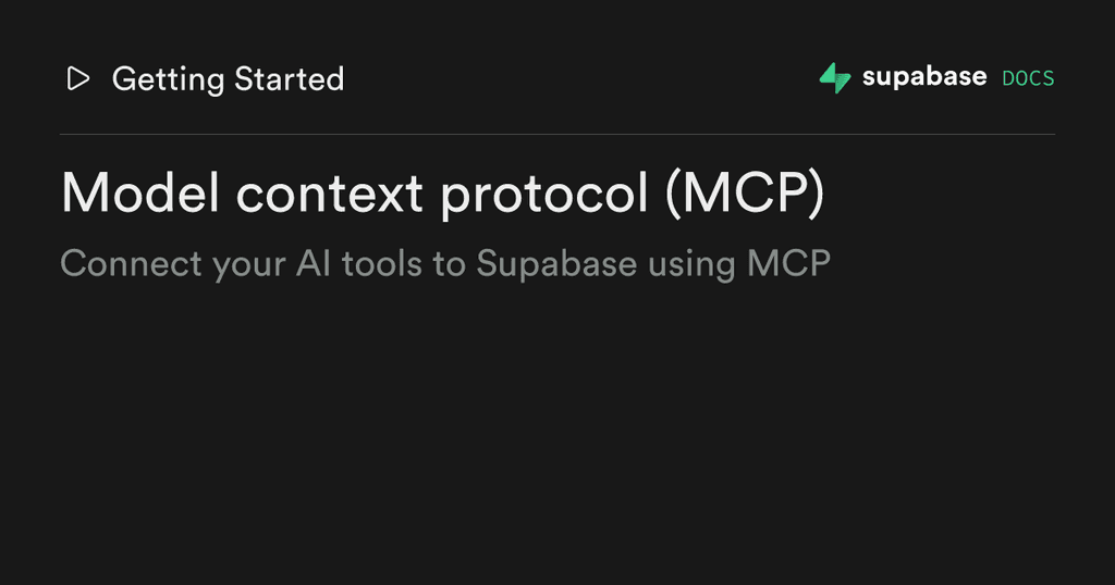 Supabase MCP: How to Set It Up and Boost Your Workflow 🚀 - Supadex
