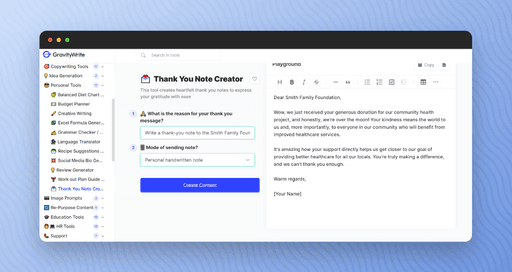 AI Thank You Note Generator: Craft Heartfelt Notes