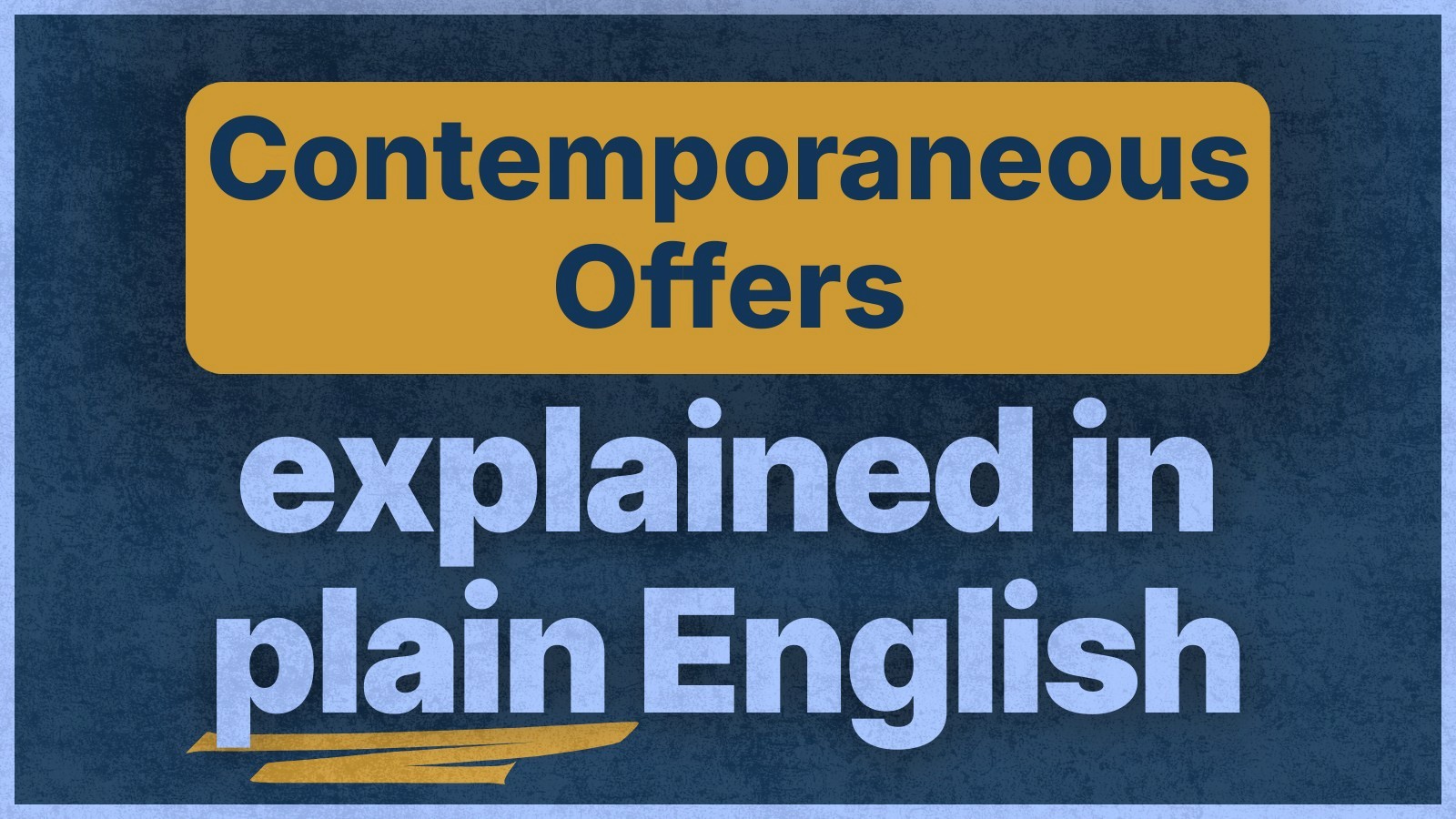 Contempereneous Offer Meaning In Real Estate