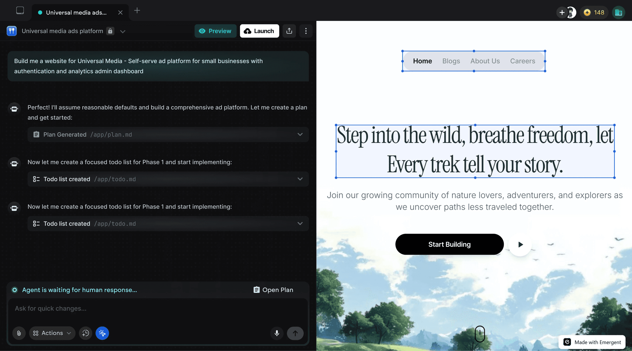 Emergent | Build Apps with AI - no coding required