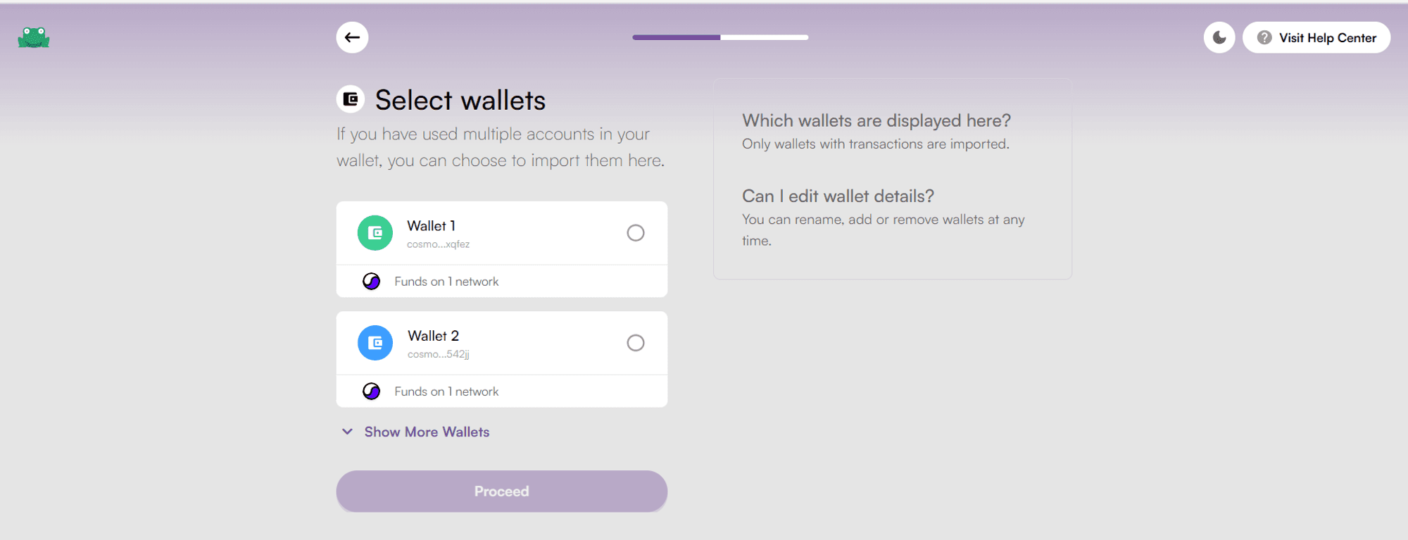 Import your wallet using secret/seed phrase