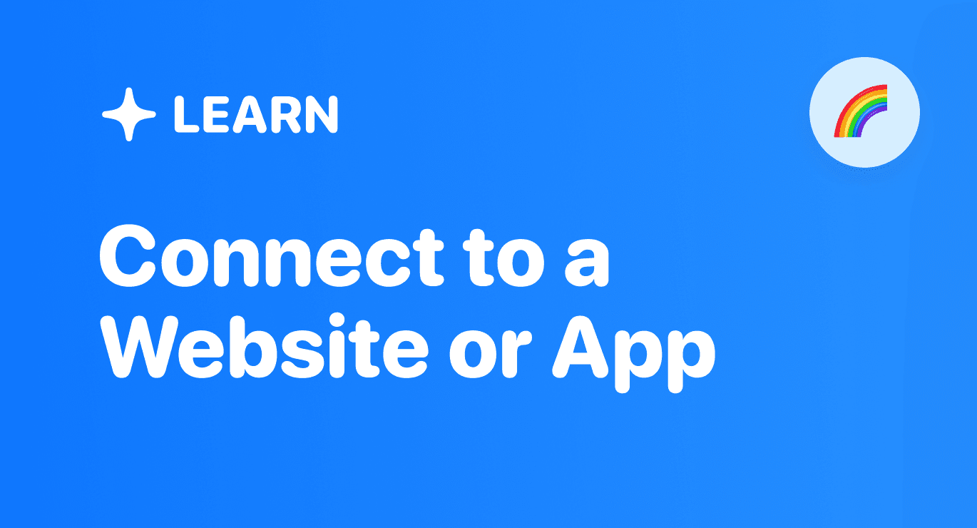 Connect to a Website or App - Rainbow