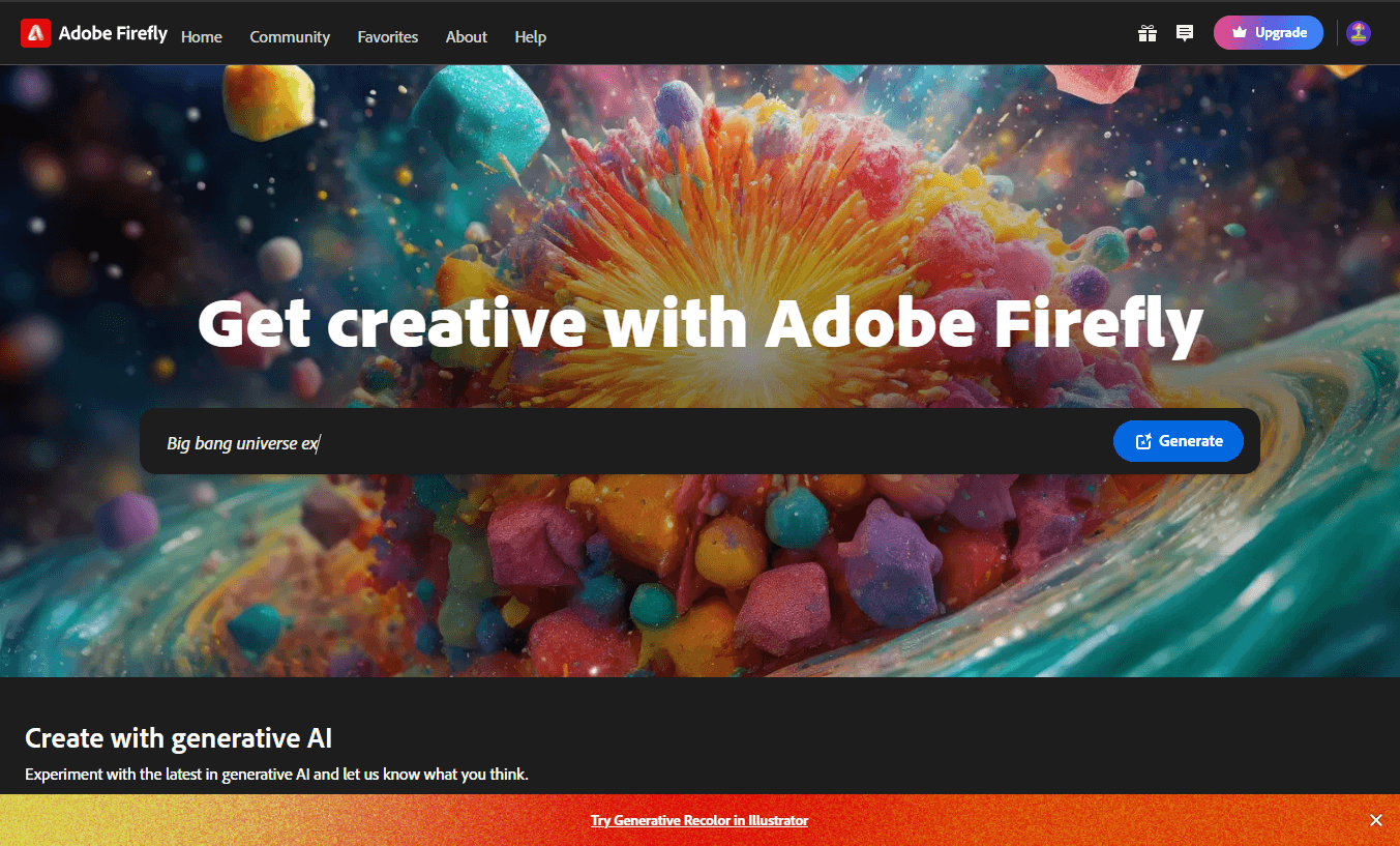 Firefly text to image - Assistive AI-UX Interaction | #1 library of AI-UX interactions | All