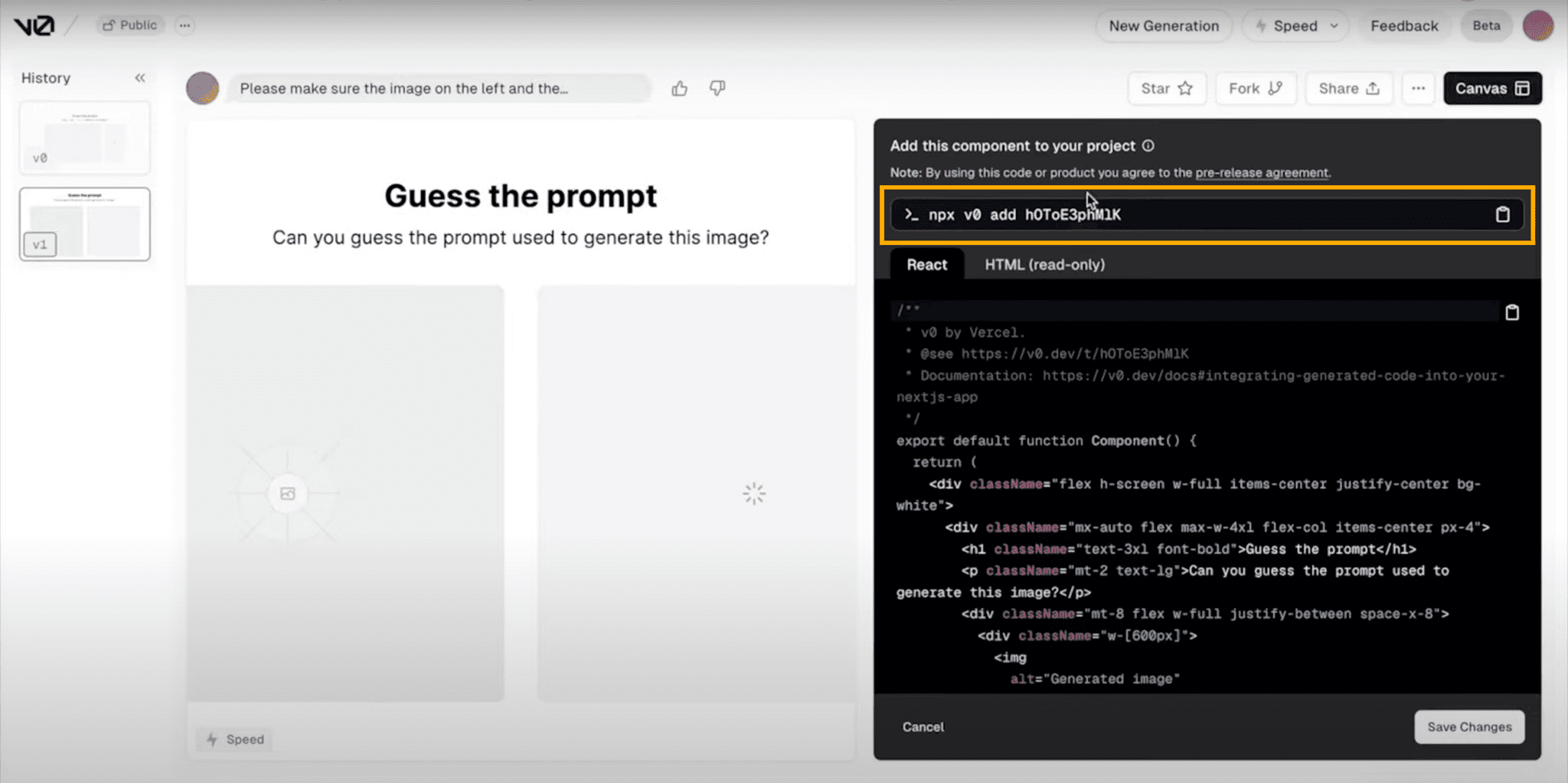Generative Fullstack: Frontend UI with Vercel v0 and Backend with BuildShip