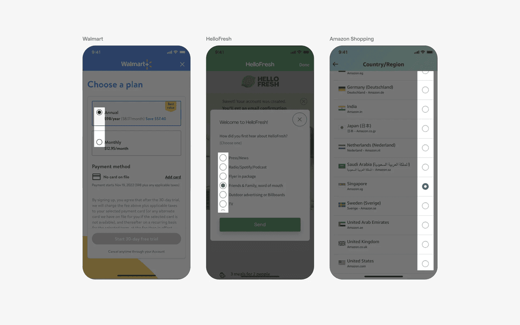 Radio Button UI Design: Best practices, Design variants & Examples ...
