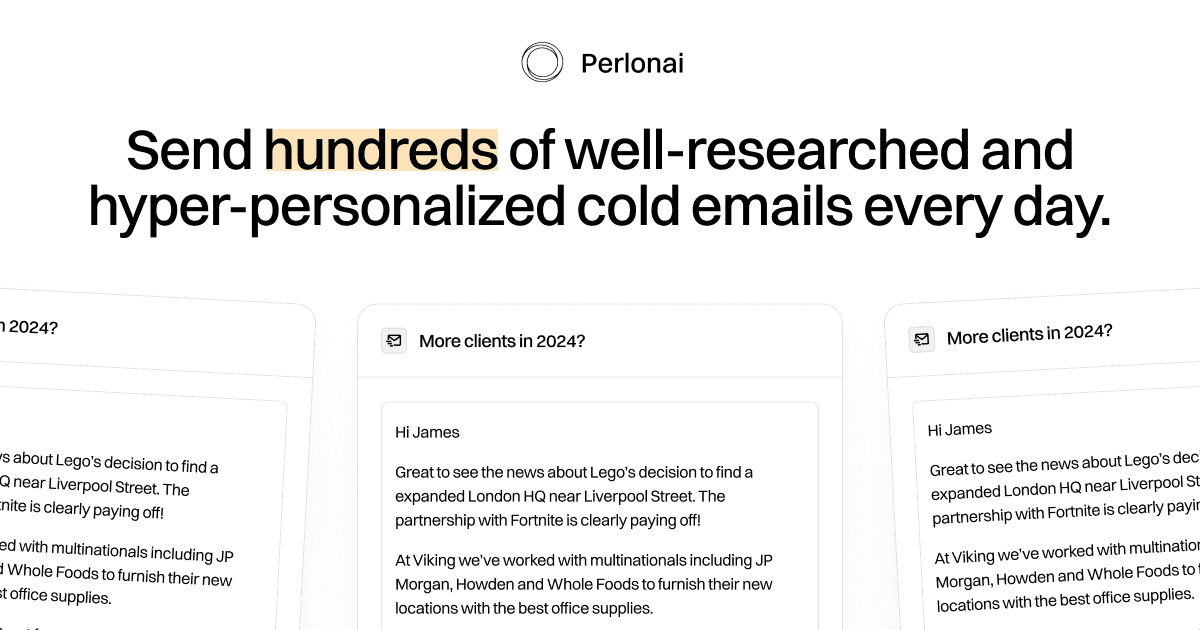 PerlonAI - Send Hundreds Of Well-Researched And Hyper-Personalized Cold ...