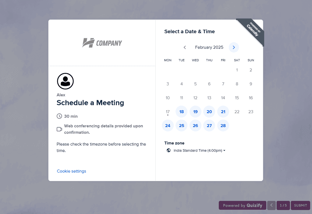 How to Integrate Calendly with Quizify