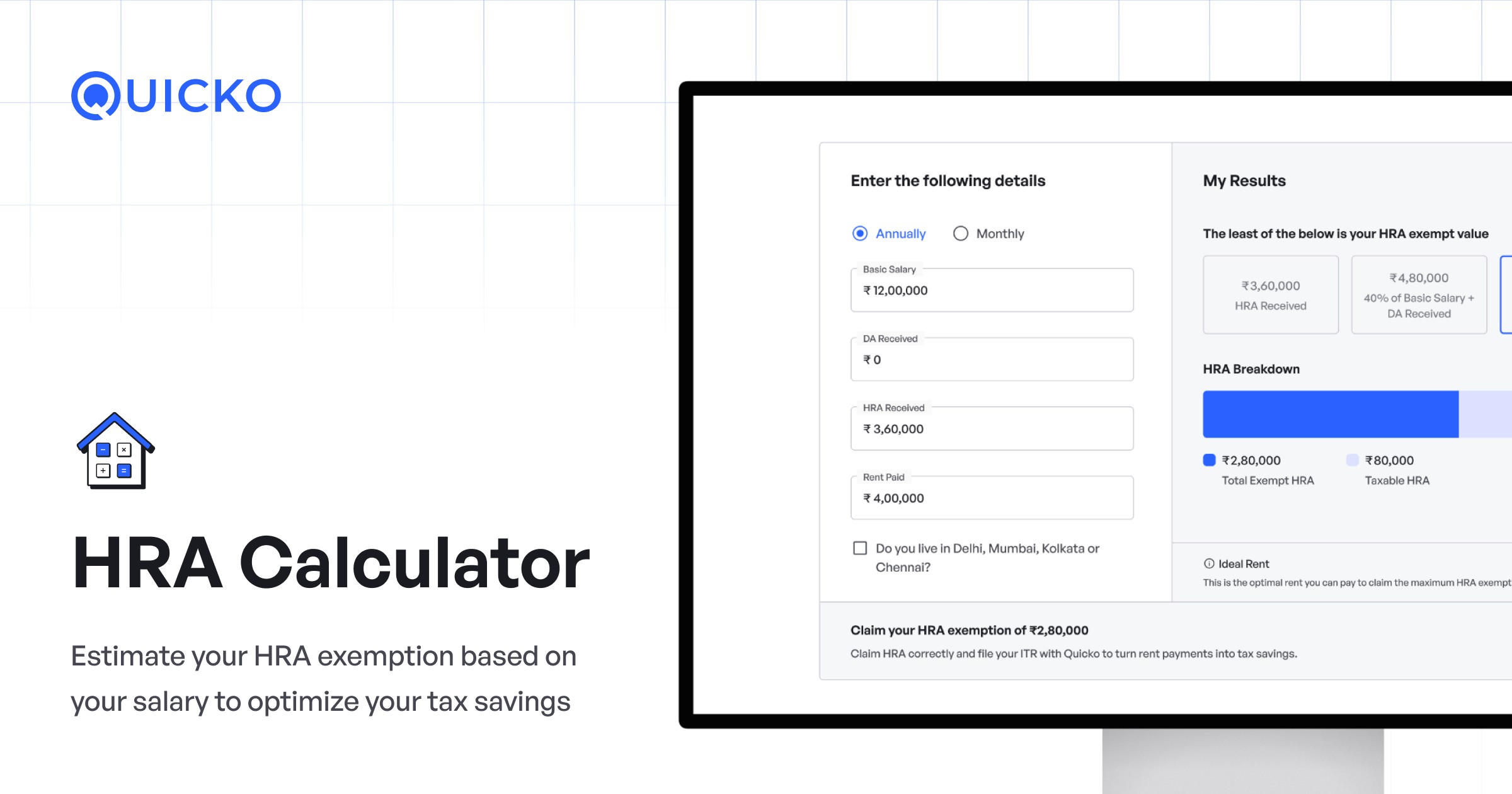HRA Calculator – Calculate House Rent Allowance | Quicko