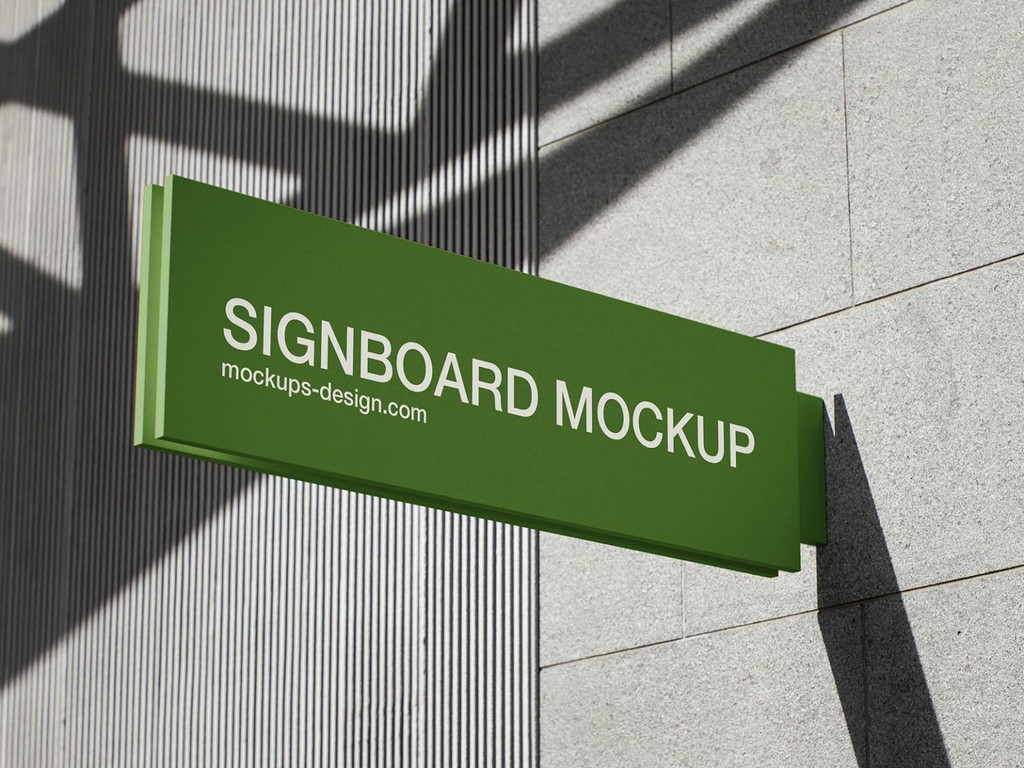 Mockups Digital | Rectangular Signboard Mockup