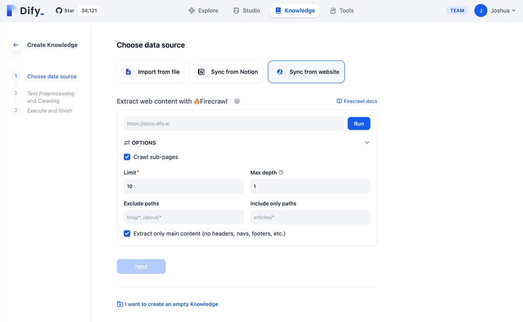Dify.AI x Firecrawl: A Top-Notch Solution for Web Data Knowledge Base - Dify Blog