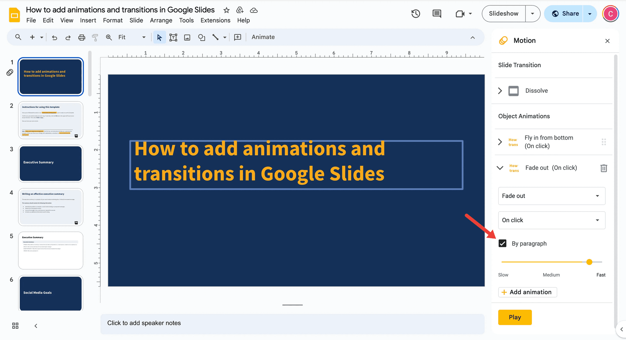 Google Slides: Animations & Transitions