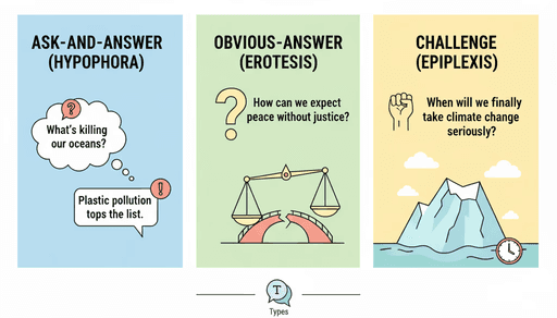 Not all rhetorical questions work the same way. Three classical forms ...