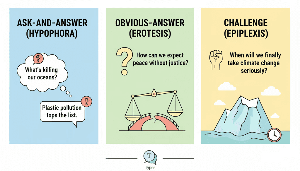 Not all rhetorical questions work the same way. Three classical forms ...