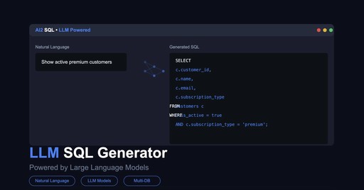 LLM SQL Generator: AI-Powered Natural Language to SQL Tool - AI2sql.io