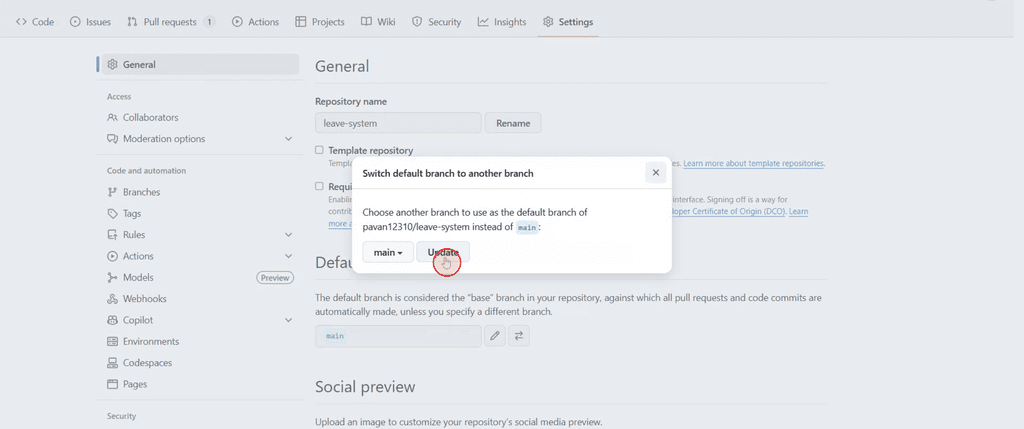 How to Change Default Branch in Github - 1 minute video guide