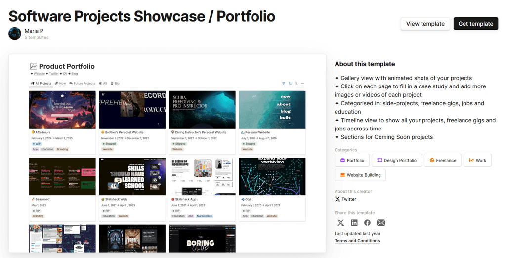 Top 10 Free Notion Portfolio Templates 2025 - Minimal Creator Framer ...