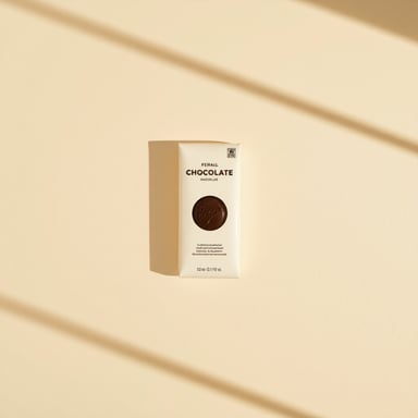product photography of package of chocolate